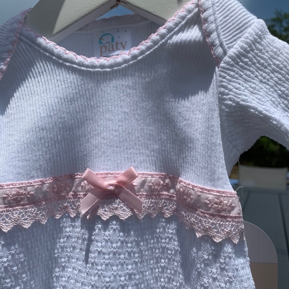 Paty | Dresses | New Paty Infant Baby Day Gown White W Pink Lace | Poshmark